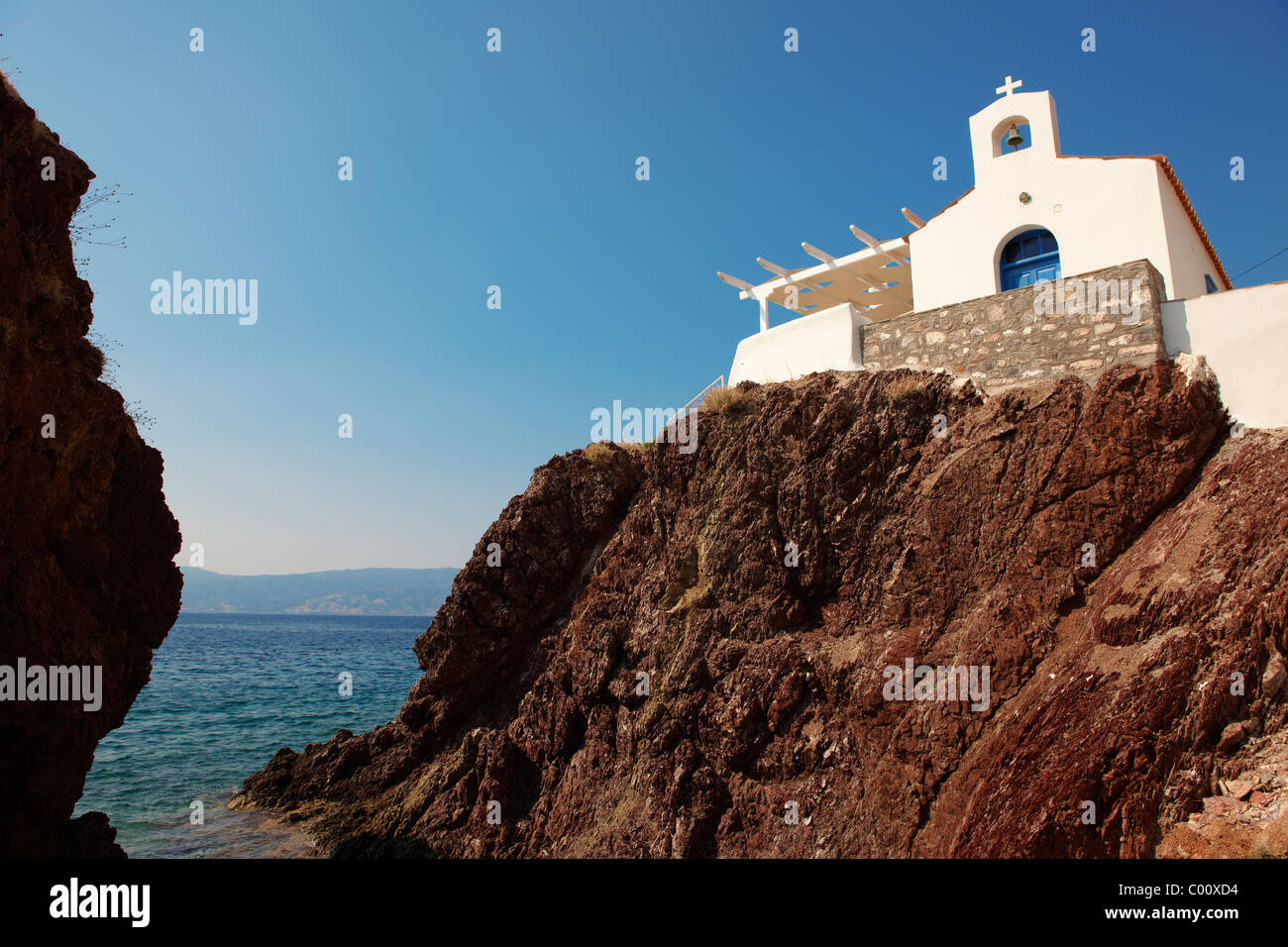 Greek Orthodox chapel at Vlychos, Hydra, Greek Saronic Islands Stock ...