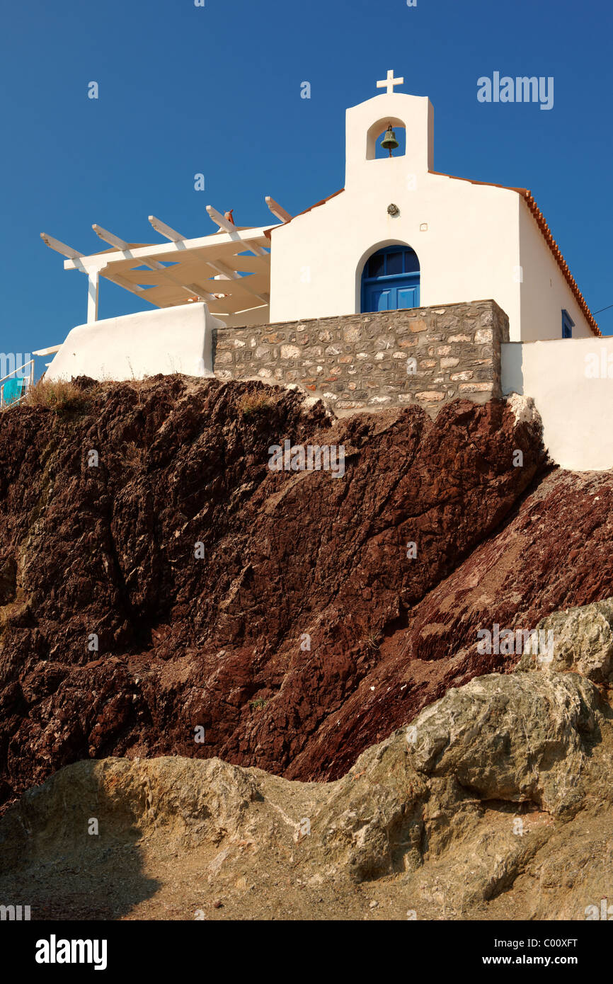 Greek Orthodox chapel at Vlychos, Hydra, Greek Saronic Islands Stock ...