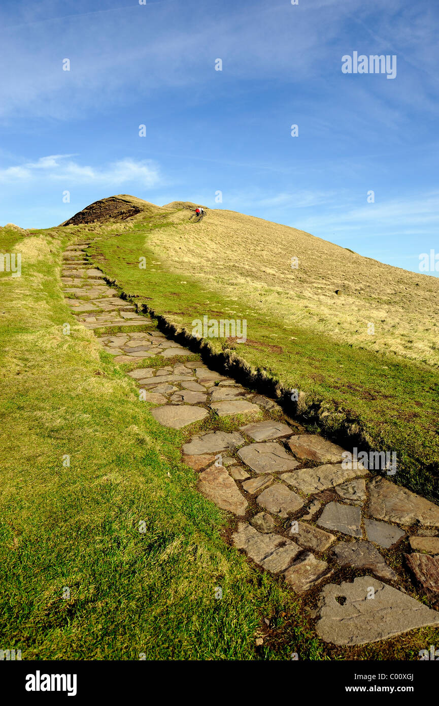 stone pathway up to mam tor derbyshire peak district england uk Stock ...