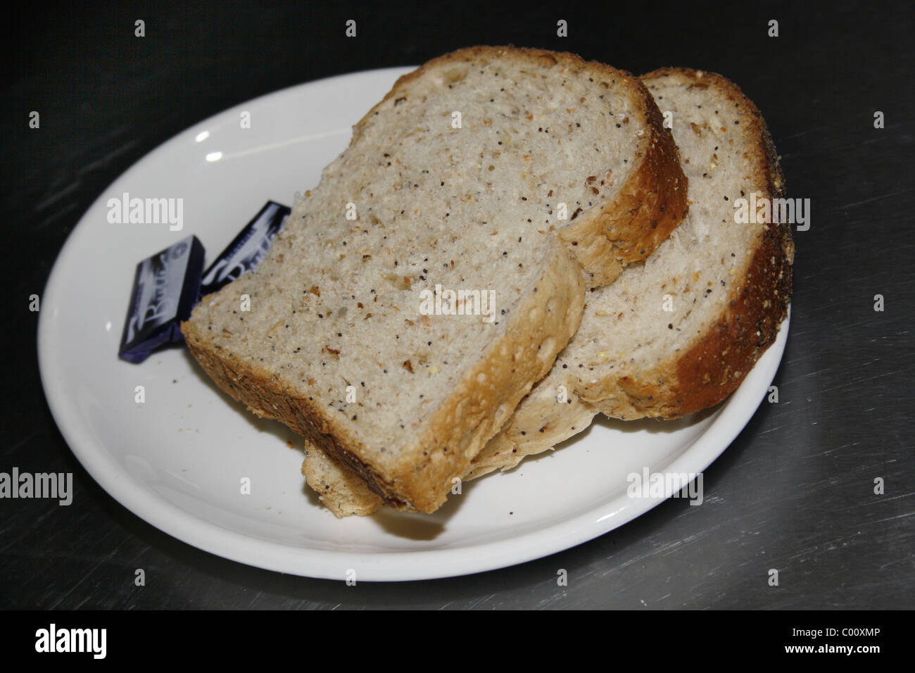 bread and butter on plate Stock Photo - Alamy