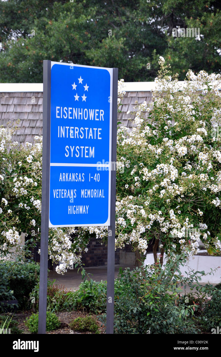 Eisenhower interstate system sign, Arkansas, USA - I-40 Veterans ...
