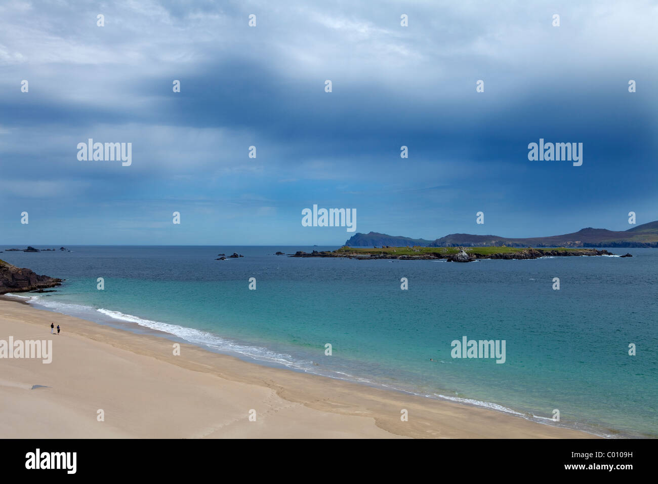 Empty Beach on Great Blasket Island, The Blasket Islands, Off Slea Head ...