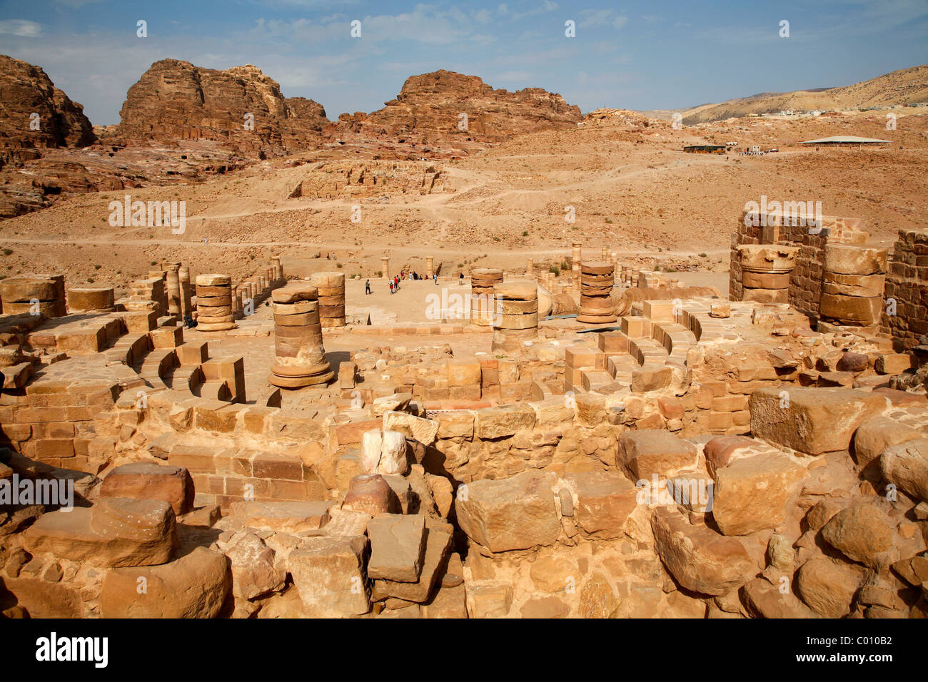 Ruins of the Royal Palace along the Colonnaded Street, Petra, Jordan ...