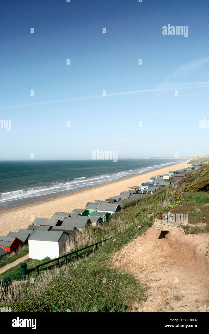 Beach huts along the coast near Lymington,hampshire,england,uk Stock ...