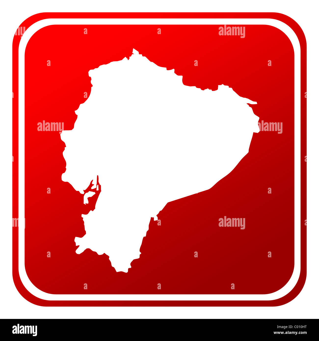 Ecuador red map button isolated on white background Stock Photo - Alamy