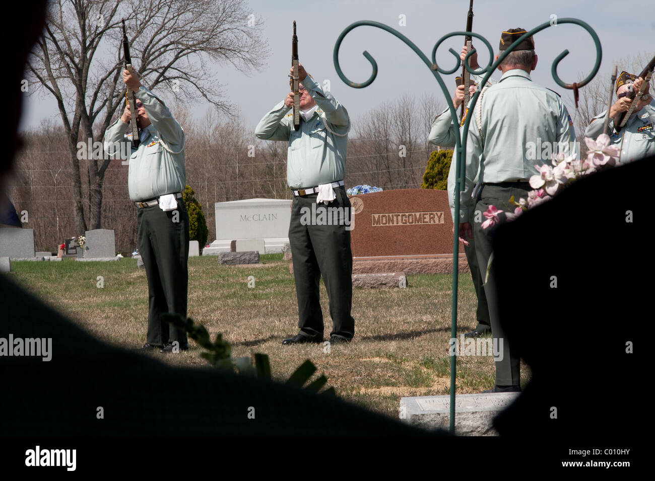 Volley of shots at military funeral Stock Photo - Alamy