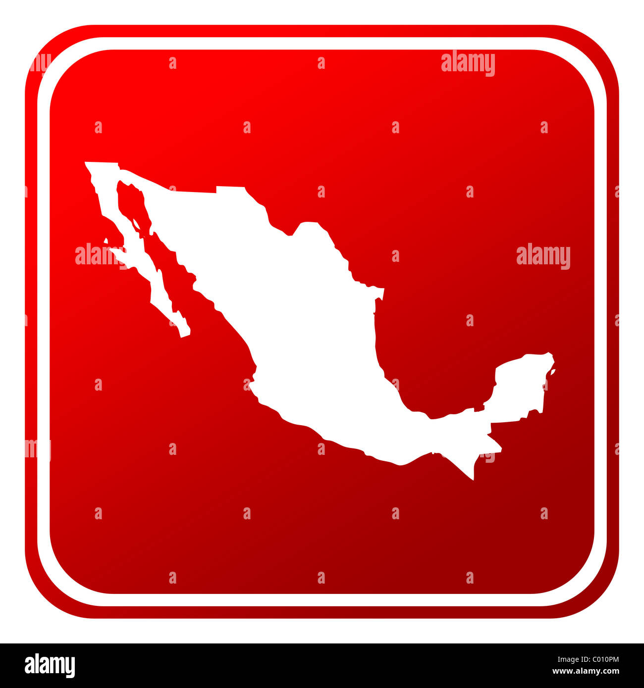 Mexico red map button isolated on white background Stock Photo - Alamy