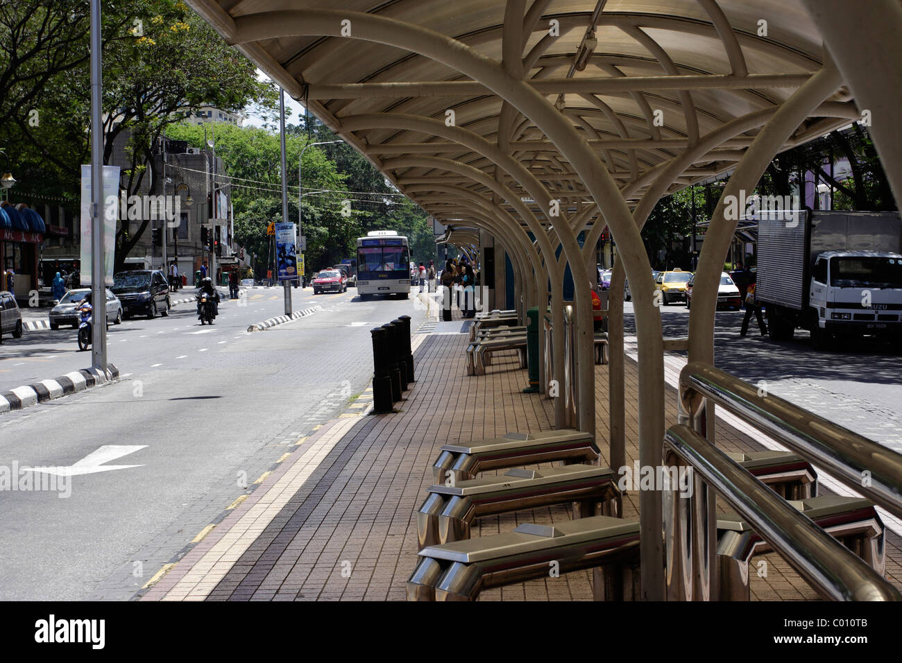 Covered bus stop in Kuala Lumpur, Malaysia Stock Photo - Alamy