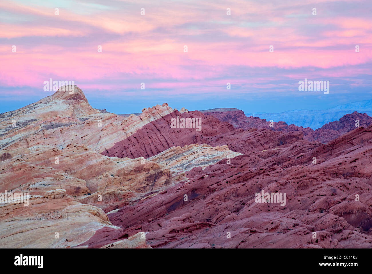 Sunset and colorful rocks. Valley of Fire State Park, Nevada Stock ...