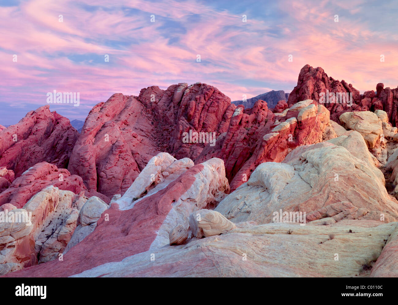 Sunset and colorful rocks. Valley of Fire State Park, Nevada Stock ...