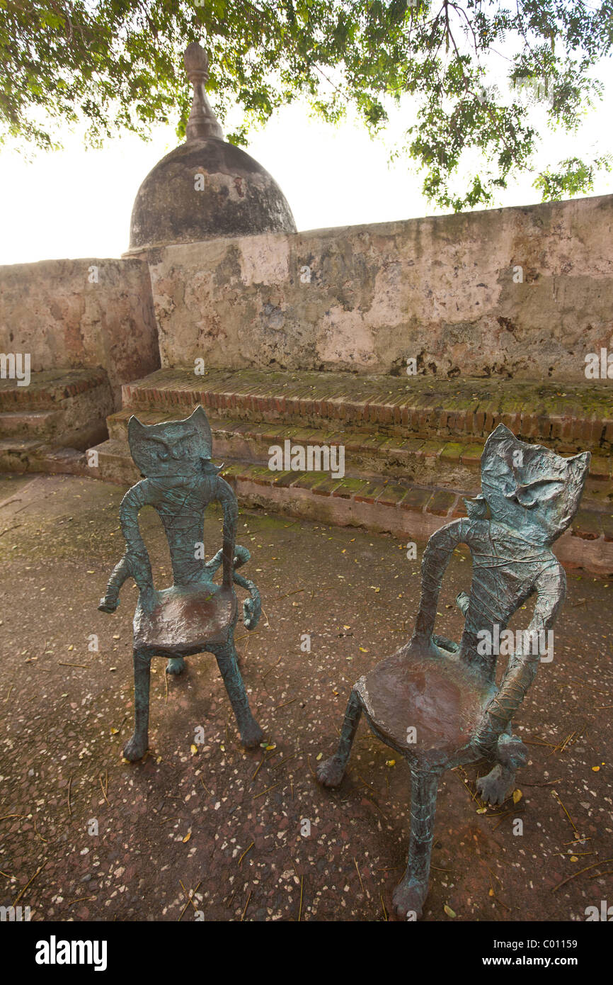 Decorative chairs in Parque de las Palomas Old San Juan, Puerto Rico ...