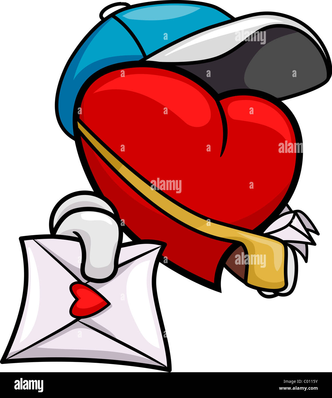 Illustration of a Mailman Delivering a Love Letter Stock Photo - Alamy