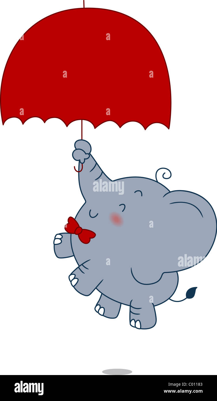 Illustration of an Elephant Falling from the Sky Stock Photo - Alamy
