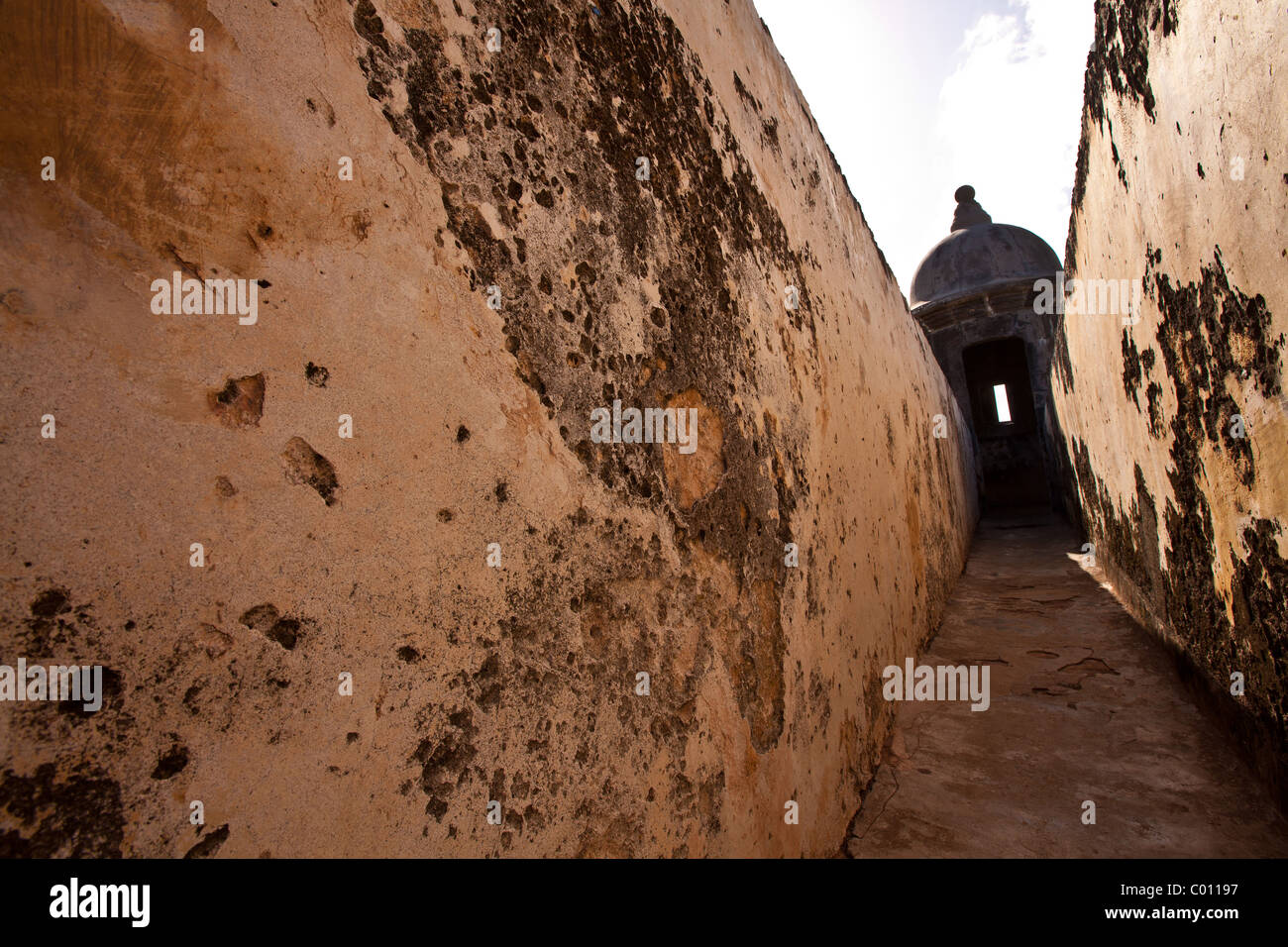 Parapet inside El Morro fortress Old San Juan, Puerto Rico Stock Photo ...