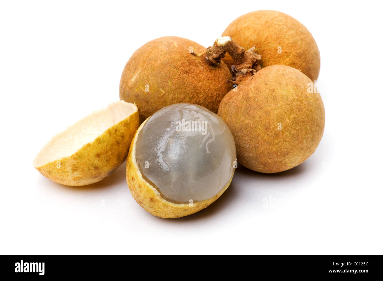 object on white - food Longan close up Stock Photo - Alamy
