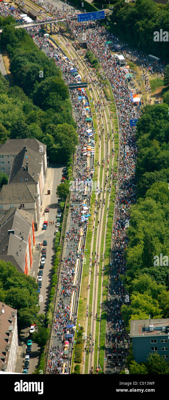 Aerial view, RUHR.2010 Action Still-life on the A 40, Essen, Ruhr Area, North Rhine-Westphalia ...
