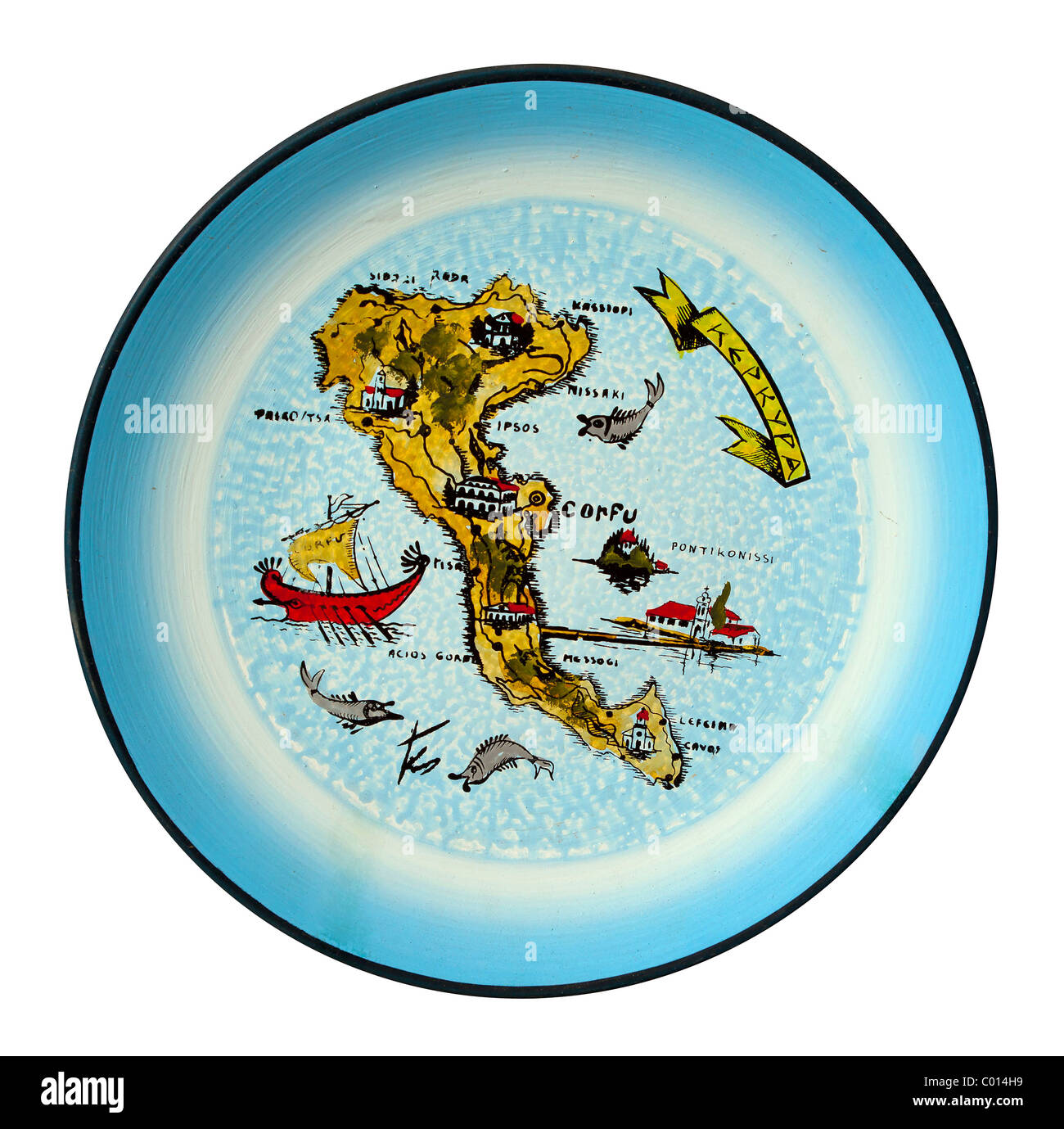 Plate hand painted on Cut Out Stock Images & Pictures - Alamy