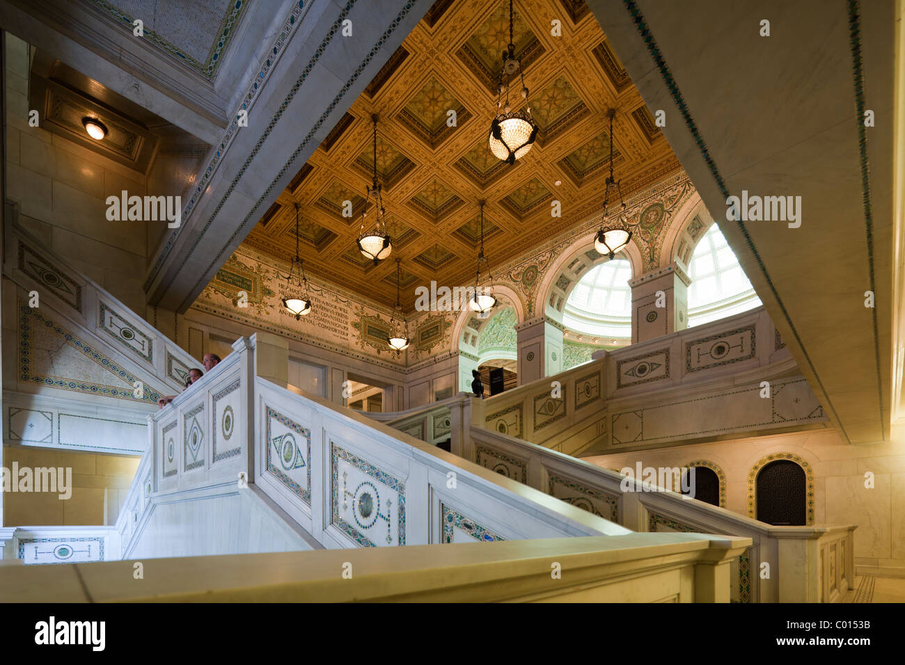 staircase, Chicago Cultural Center, formerly the Chicago Public Library ...