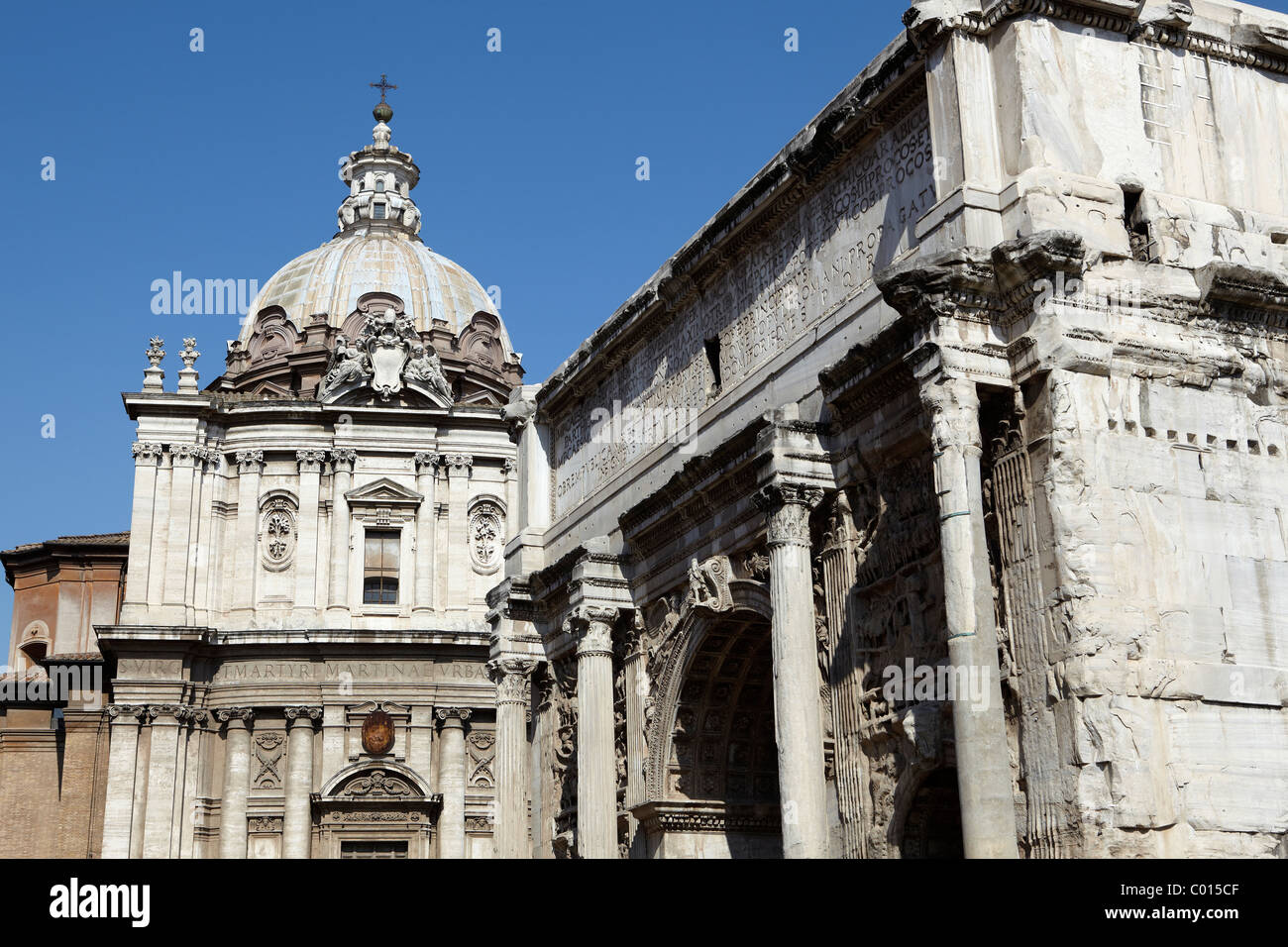 Santi Luca e Martina church and Arch of Septimius Severus at Palatine ...