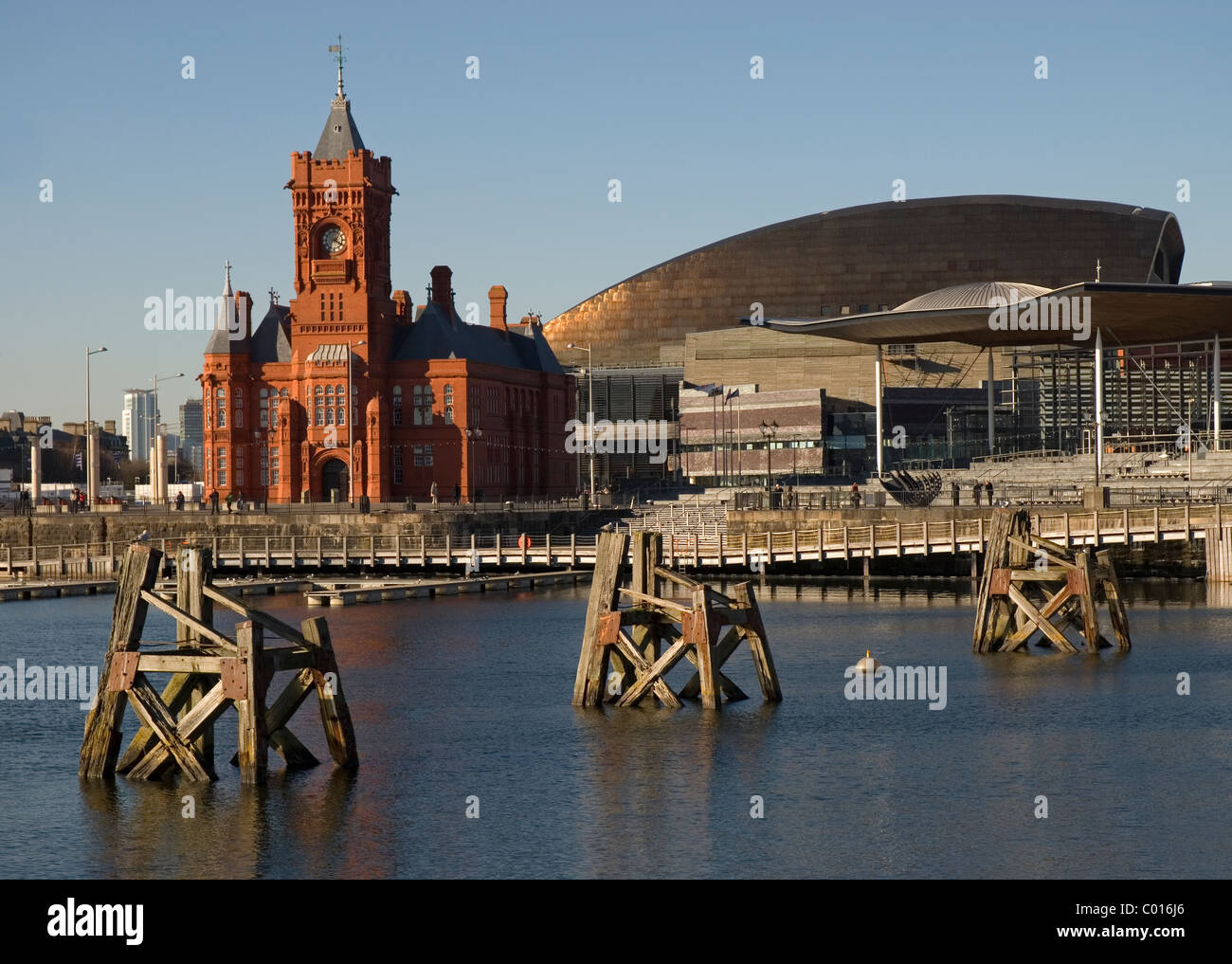 Pierhead Building & Welsh Assembly Cardiff Bay South Wales Stock Photo ...