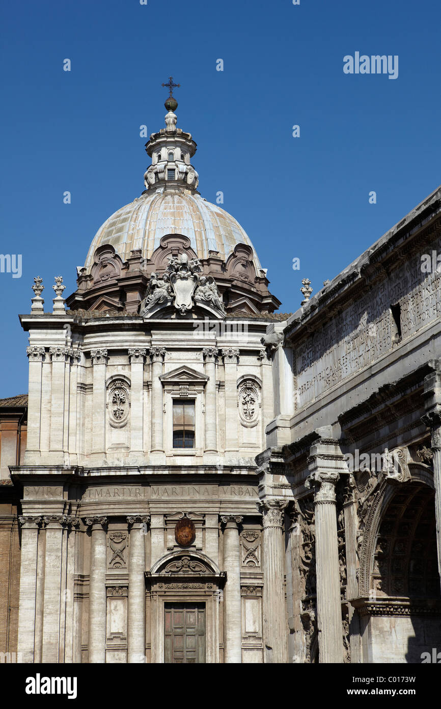 Santi Luca e Martina church and Arch of Septimius Severus at Palatine ...