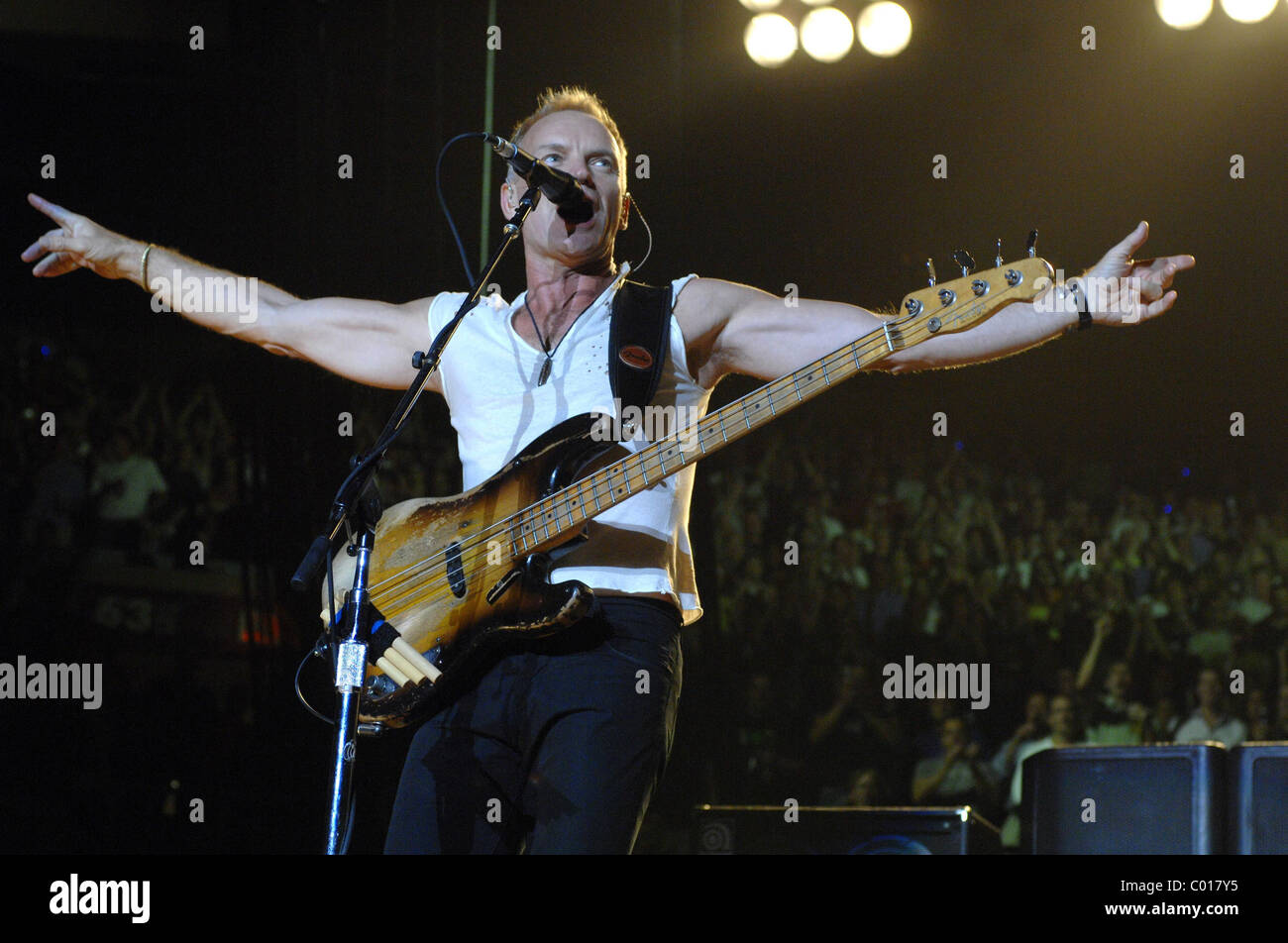 Sting (aka Gordon Sumner) and The Police live in concert at Madison ...