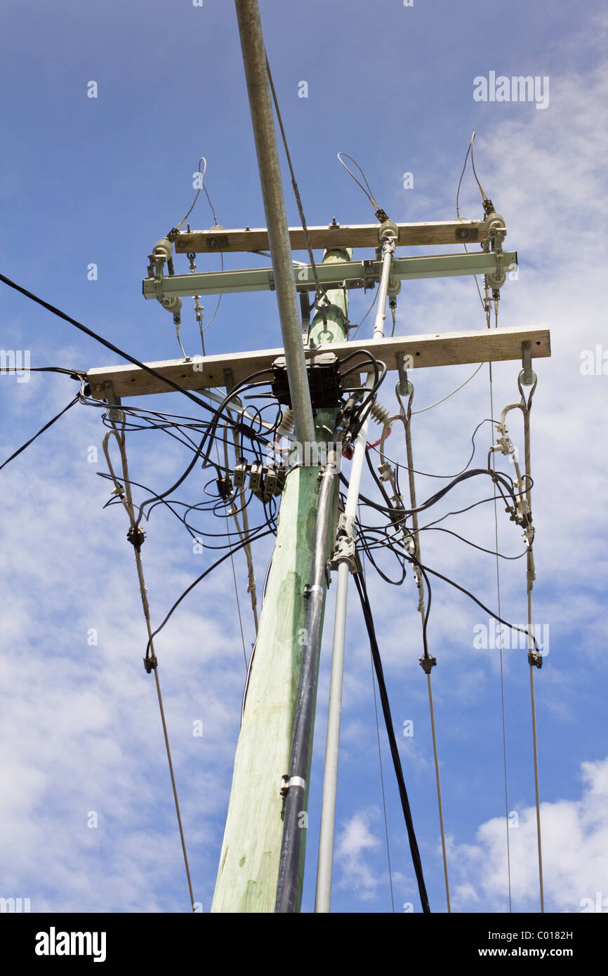 Wooden Power Pole Stock Photo - Alamy