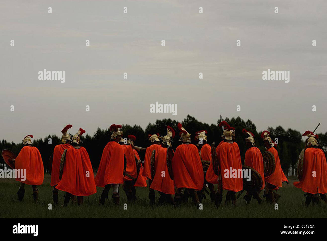 * A ROMAN HOLIDAY Dancers dressed as Ancient Roman warriors at Lanzhou ...