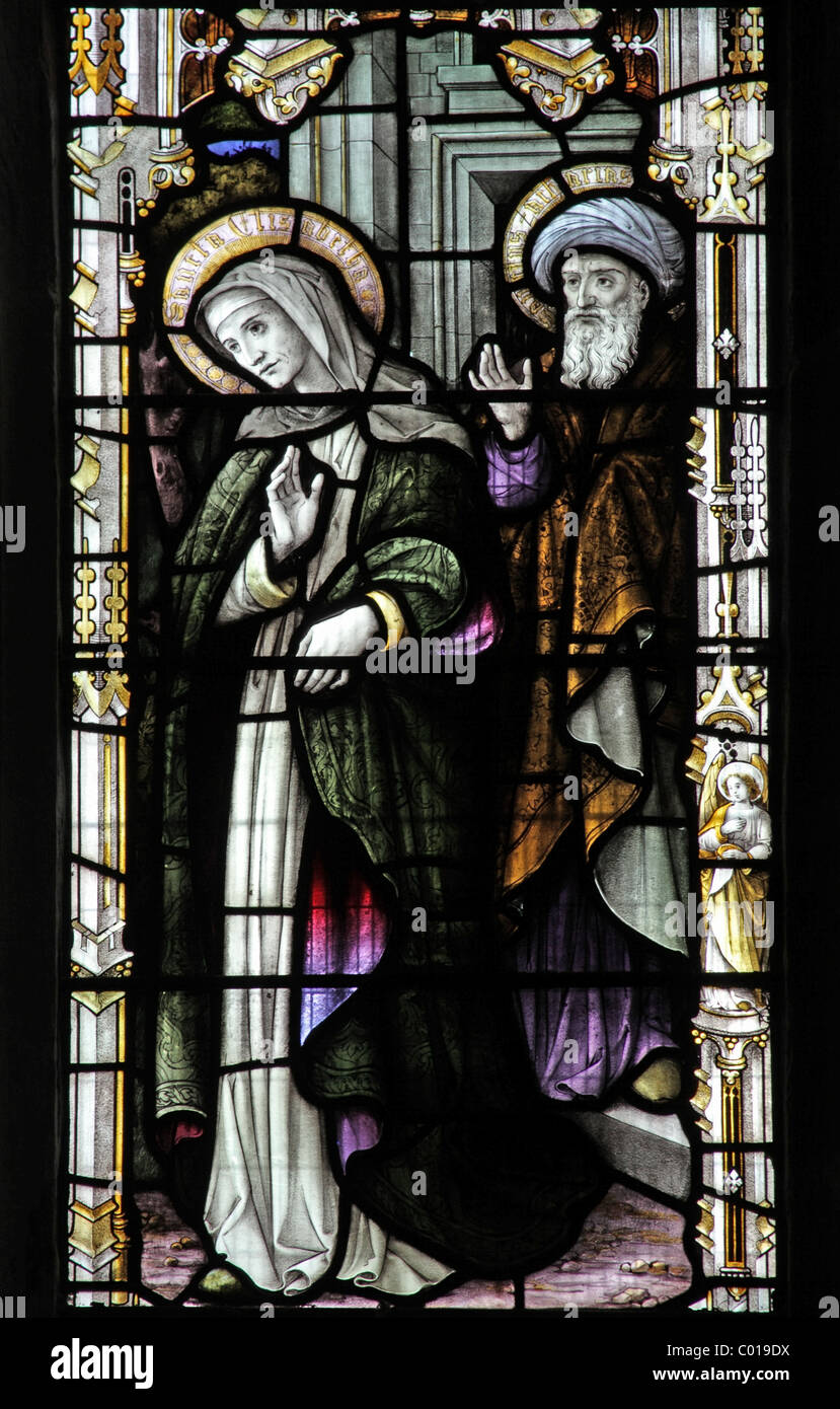 Stained glass window depicting Saint Elizabeth, St Eata's Church ...