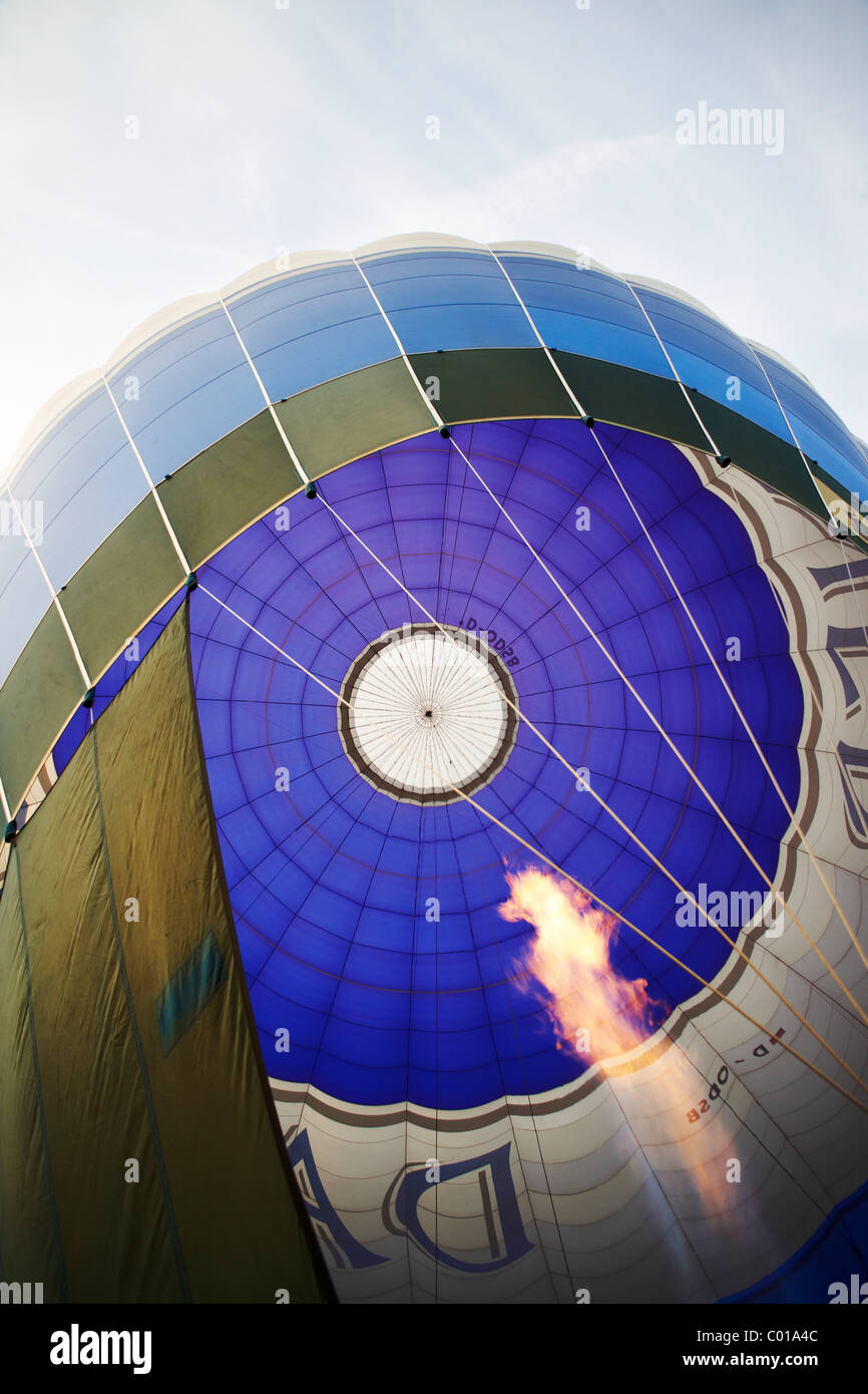 Gas flame heated air in hot air balloon Stock Photo - Alamy