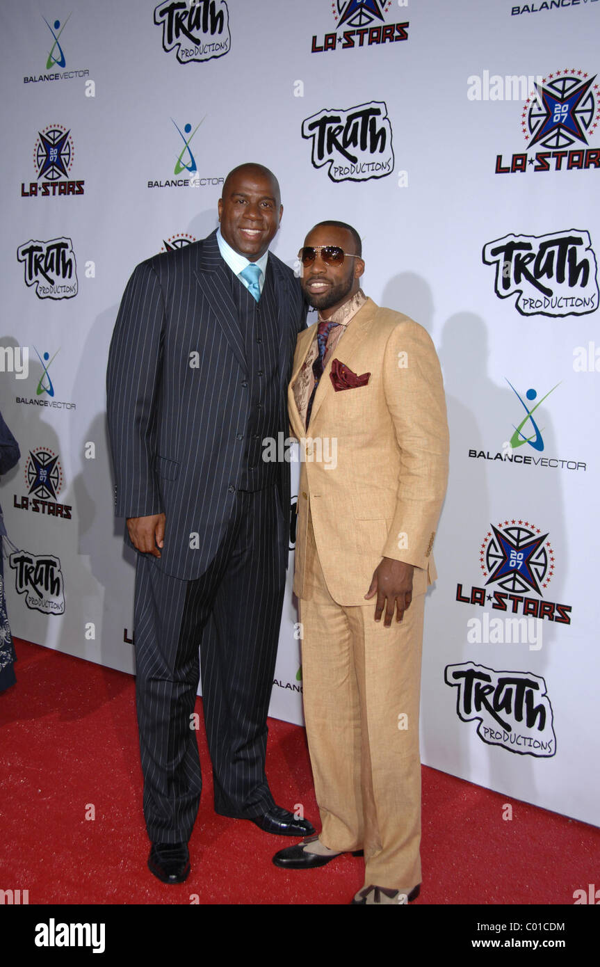 Magic Johnson & NBA Player Baron Davis Baron Davis and Paul Pierce's LA ...