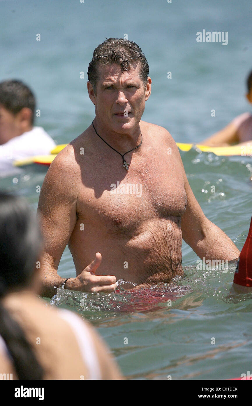 Baywatch star David Hasselhoff was back in the water working for his ...