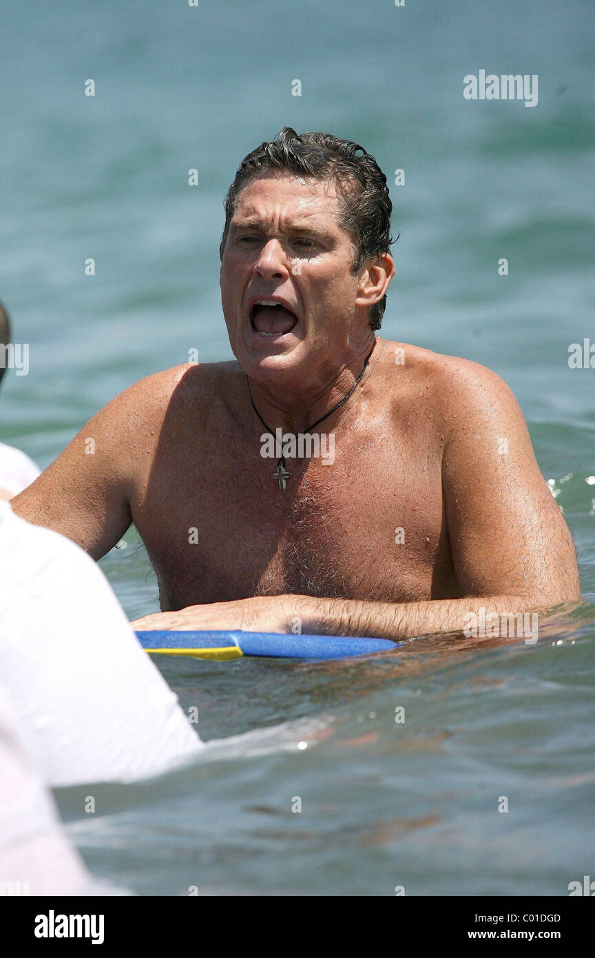 Baywatch star David Hasselhoff was back in the water working for his ...