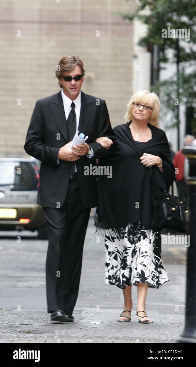 Richard Madeley and Judy Finnigan at the funeral of Tony Wilson, the ...