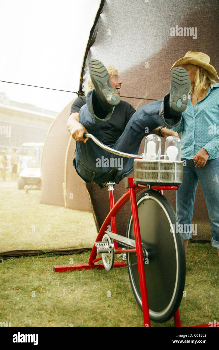 Sir Richard Branson, Daryl Hannah The Green Spot, where festival goers ...