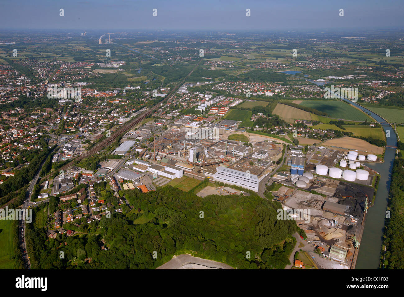 Aerial view, Aurubiswerk plant, Aurubis, the largest copper producer in ...