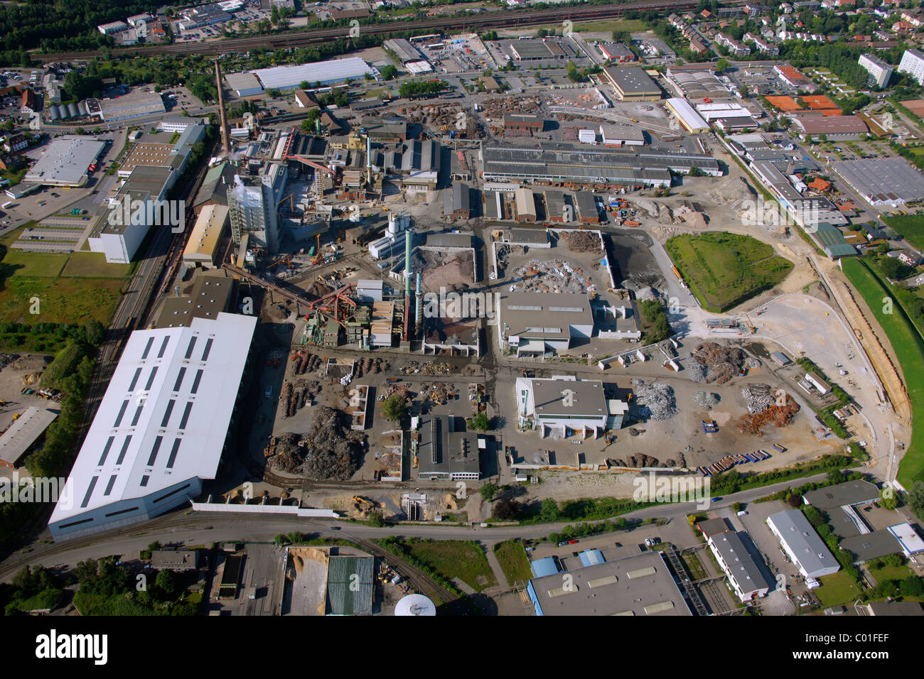 Aerial view, Aurubiswerk plant, Aurubis, the largest copper producer in ...
