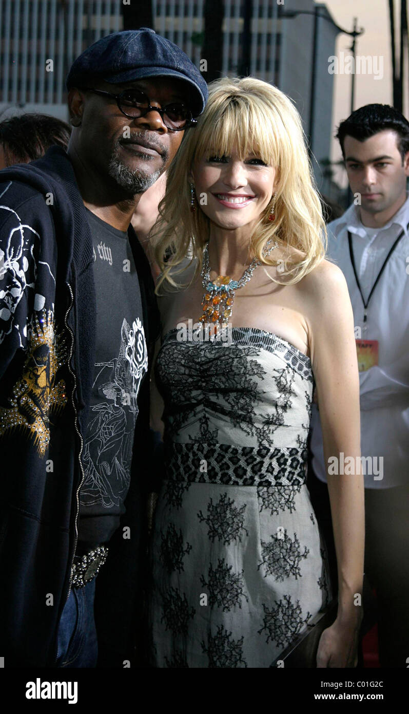 Samuel L. Jackson and Kathryn Morris at the premiere of 'Resurrecting ...