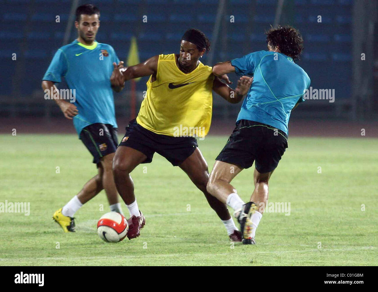 Barcelona FC training at Fengtai Sports Center. Barcelona Football Team ...