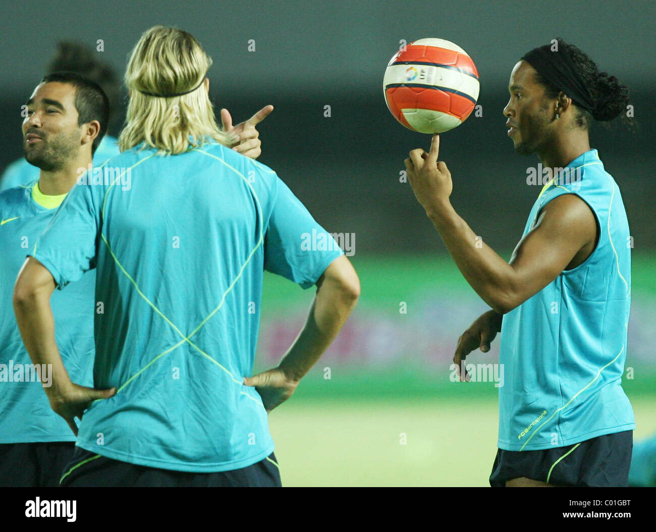 Barcelona FC training at Fengtai Sports Center. Barcelona Football Team ...
