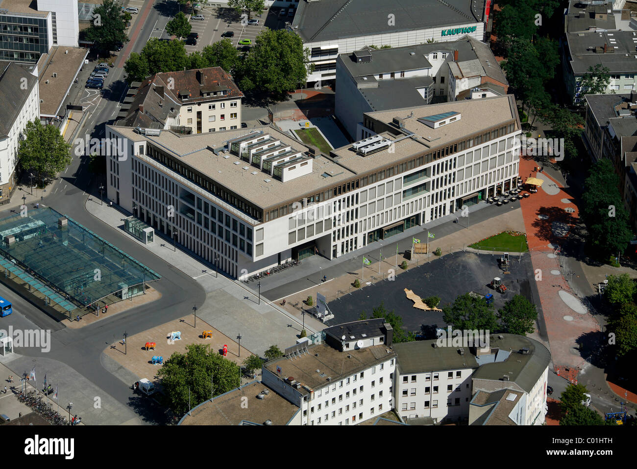 Aerial view, Heinrich-von-Kleist-Forum building, public library, Hamm ...
