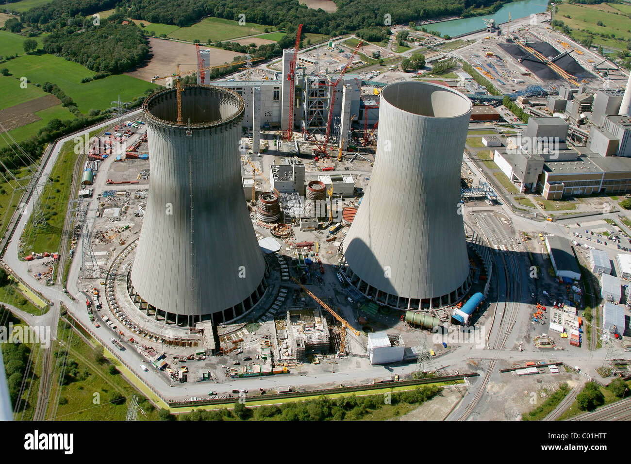 Aerial view, Kraftwerk Westfalen power plant owned by RWE Power, a ...