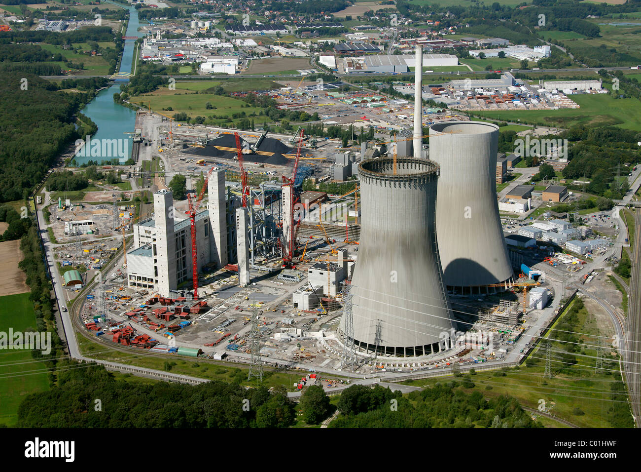 Aerial view, Kraftwerk Westfalen power plant owned by RWE Power, a ...
