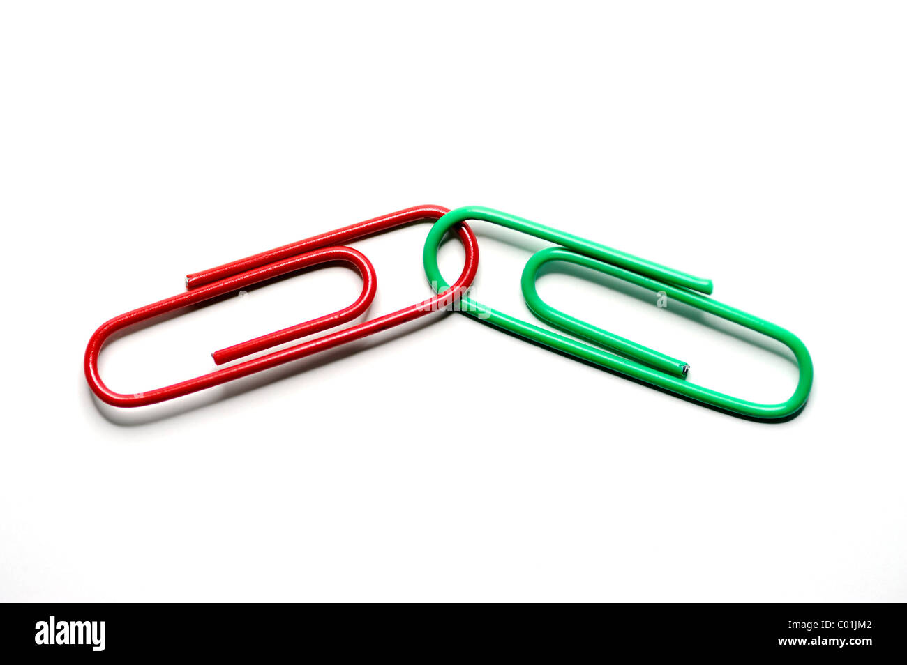 Red and green paper clips, symbolic image illustrating the German Red ...