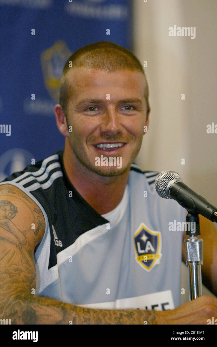 British football star David Beckham of the Los Angeles Galaxy attends ...
