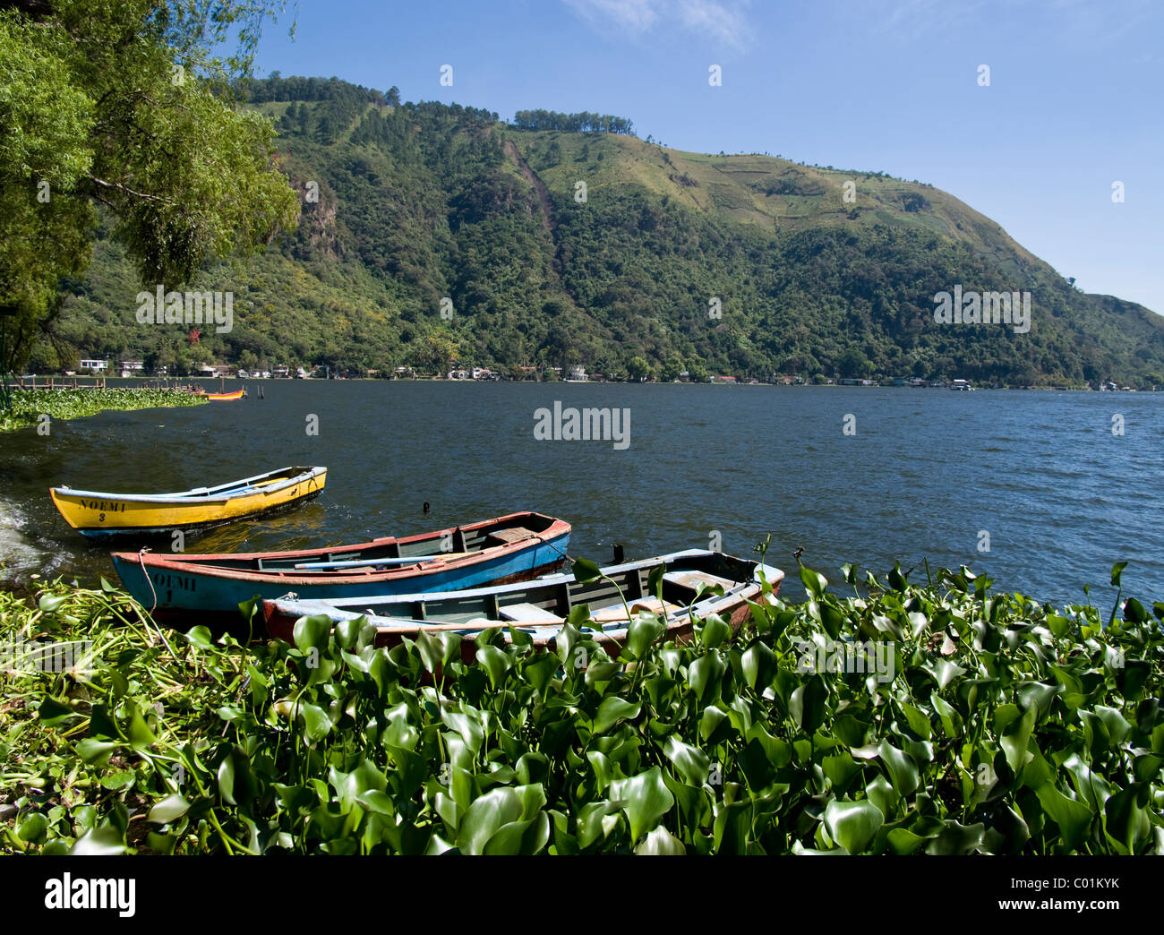 Guatemala. Amatitlán Lake. Boats on the lake Stock Photo - Alamy