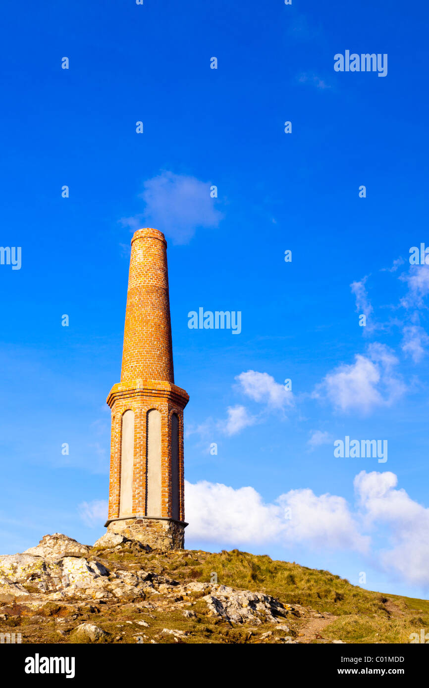 The historic mine stack on the top of Cape Cornwall England Stock Photo ...