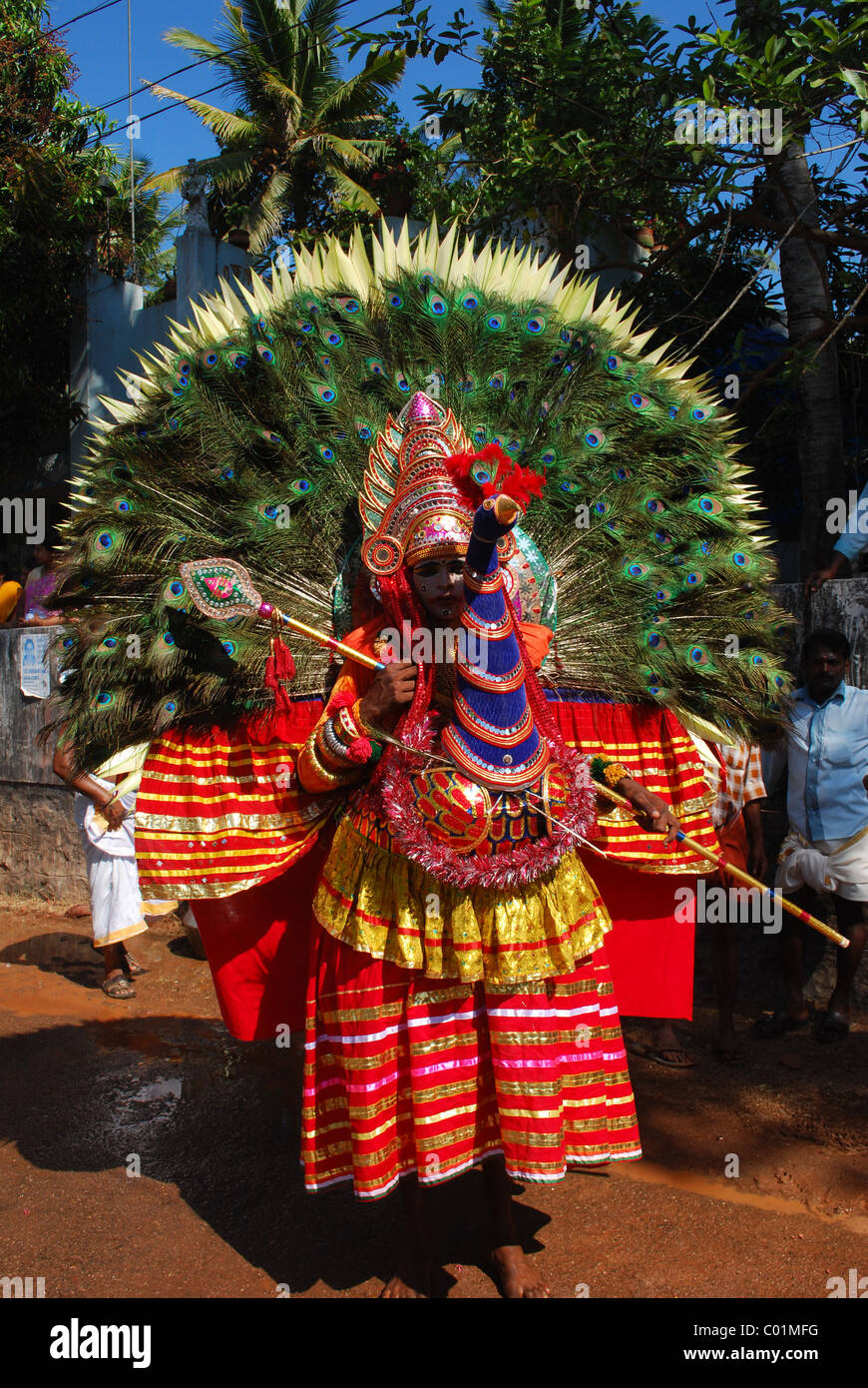 Peacock dance mayilattom art form hi-res stock photography and images ...