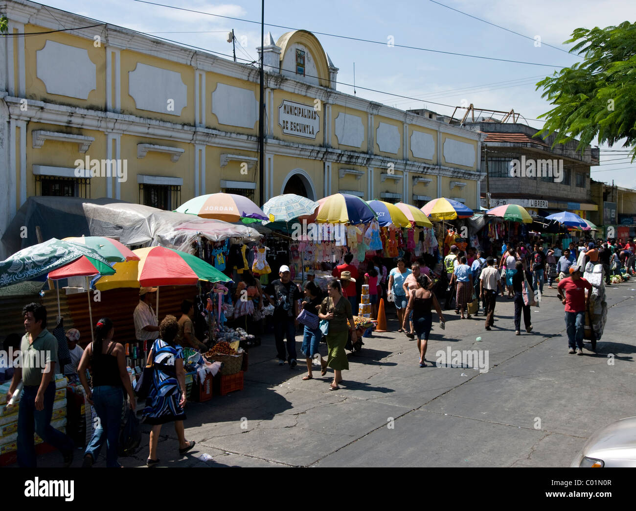 Guatemala. City of Escuintla. City Hall and Market Stock Photo - Alamy