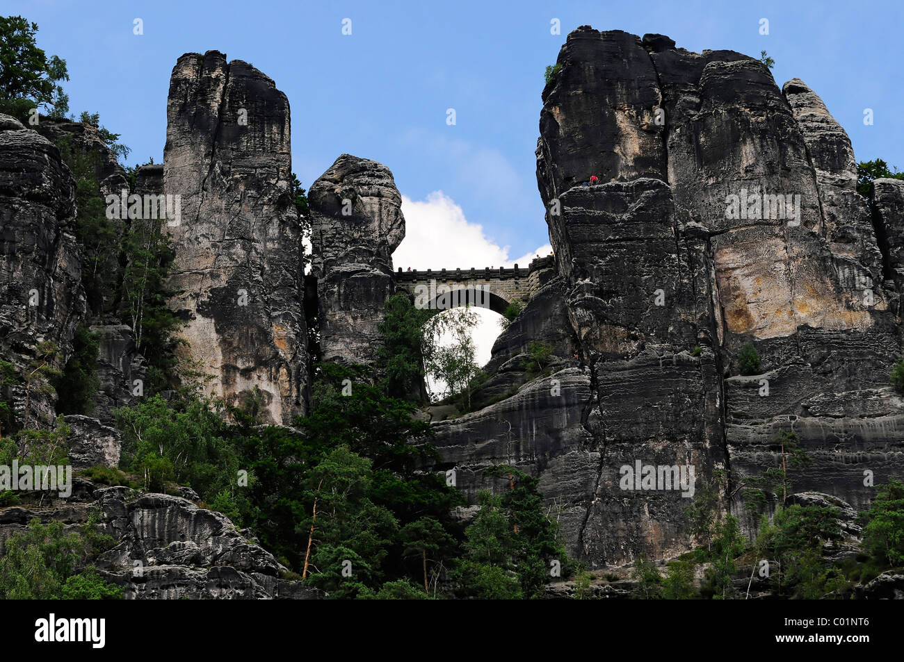Bastei Bridge of Ferdinandstein, Bastei, Dresden, Saxony, Germany ...